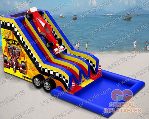 Racecar Water Slide With Sealed Pool | Inflatable Water Slides ...