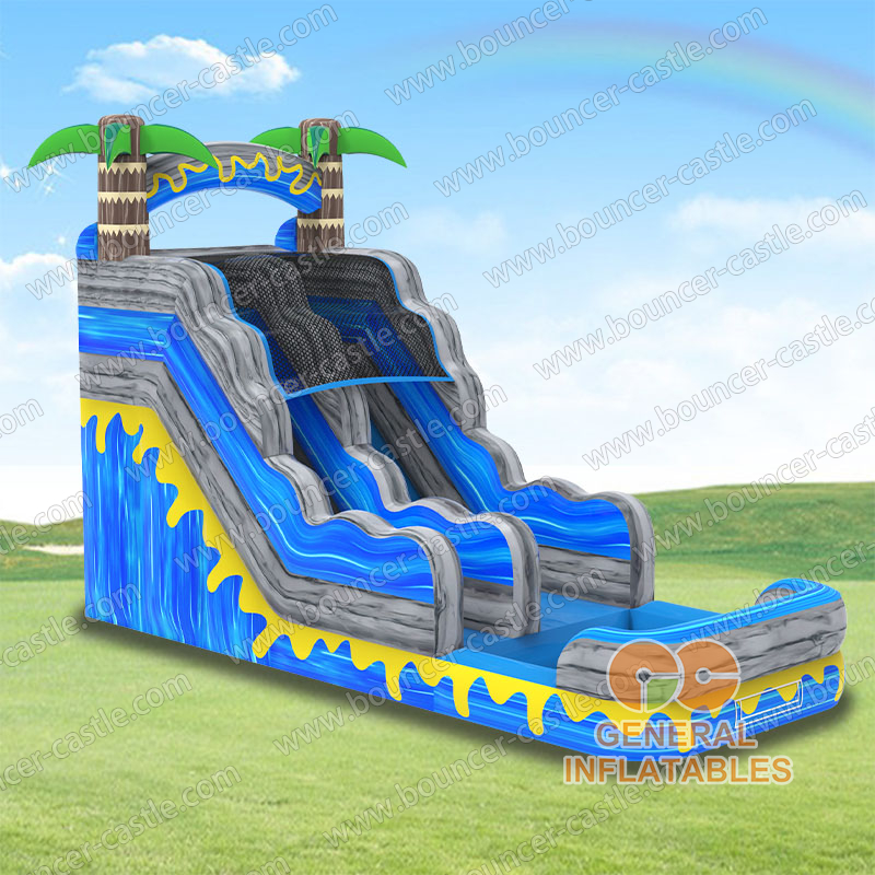 Blue Marble Palm Tree Water Slide | Inflatable Water Slides | Products ...